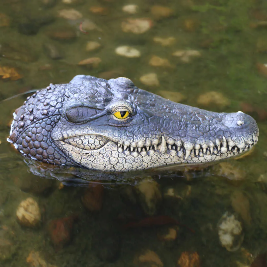 Realistic Alligator Head Water Decoy Floating Crocodile For Pond, Pool ...