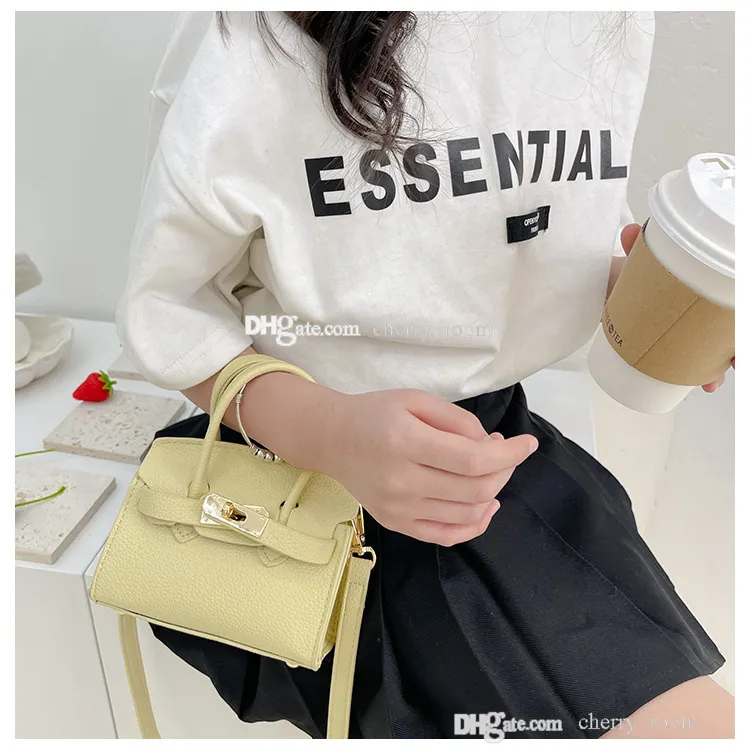 Princess PU Lychee Pattern One Shoulder Bag For Baby Girls Solid Colors ...