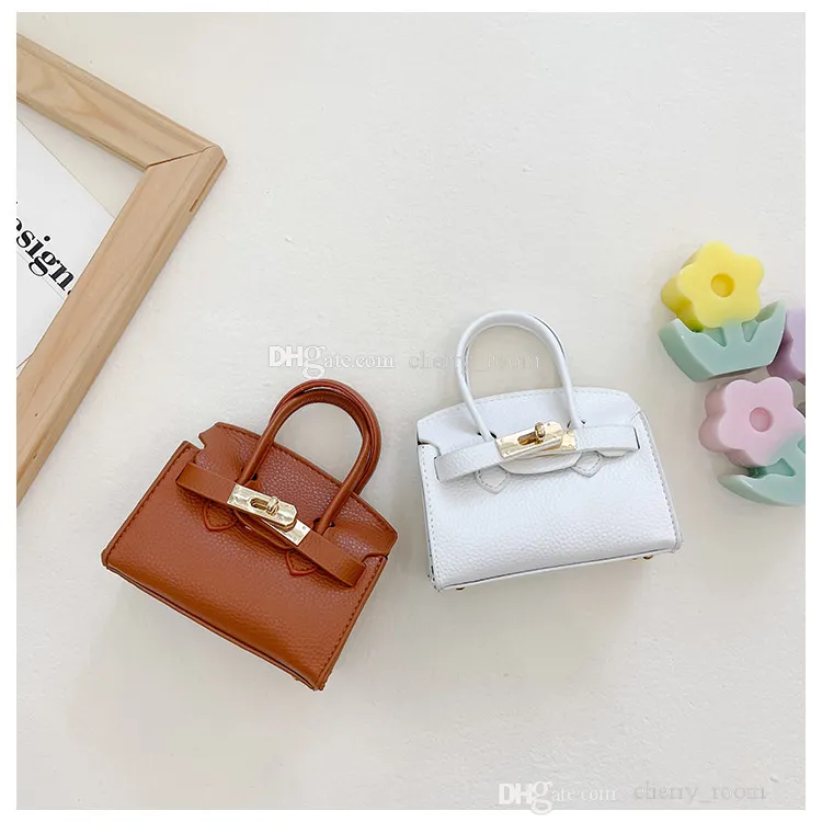 Princess PU Lychee Pattern One Shoulder Bag For Baby Girls Solid Colors ...