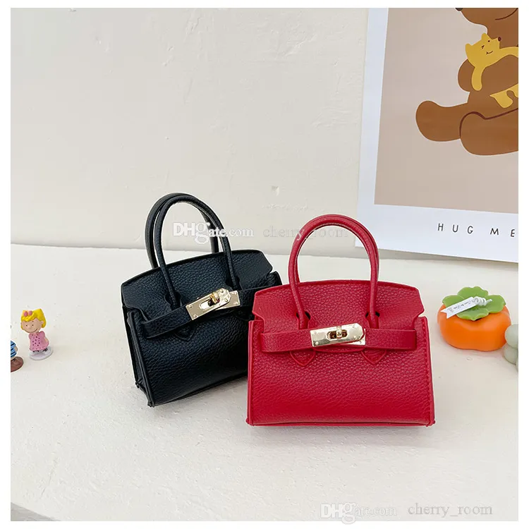 Princess PU Lychee Pattern One Shoulder Bag For Baby Girls Solid Colors ...