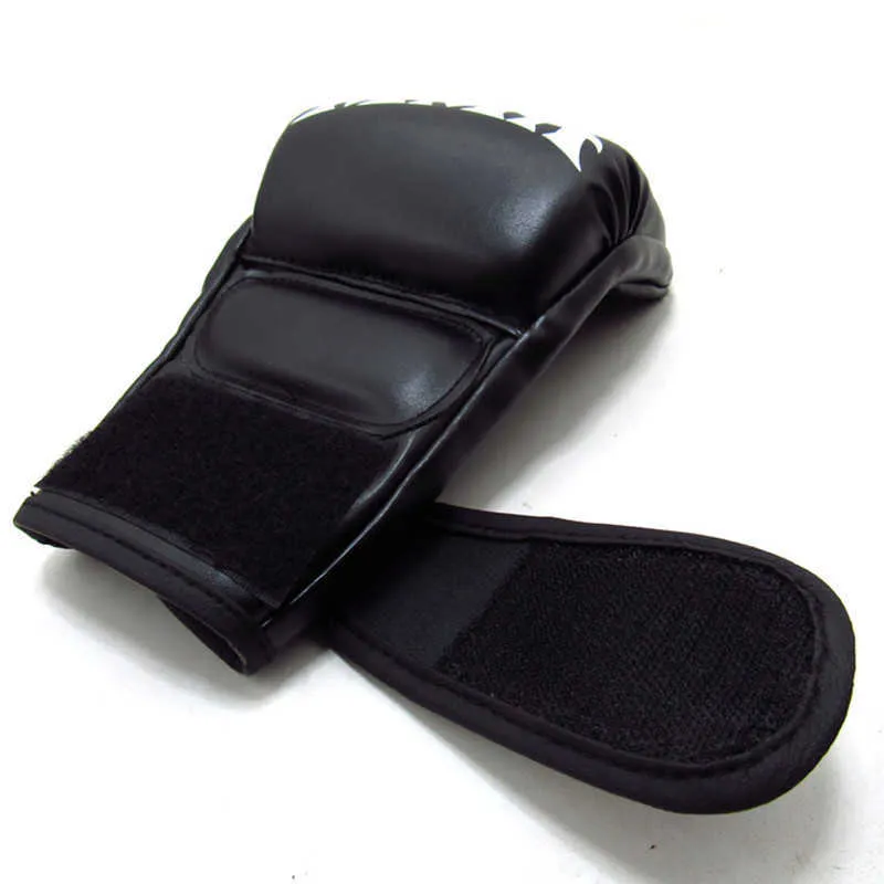 PU Leather Half Finger MMA Fighting Gloves For Boxing Training ...