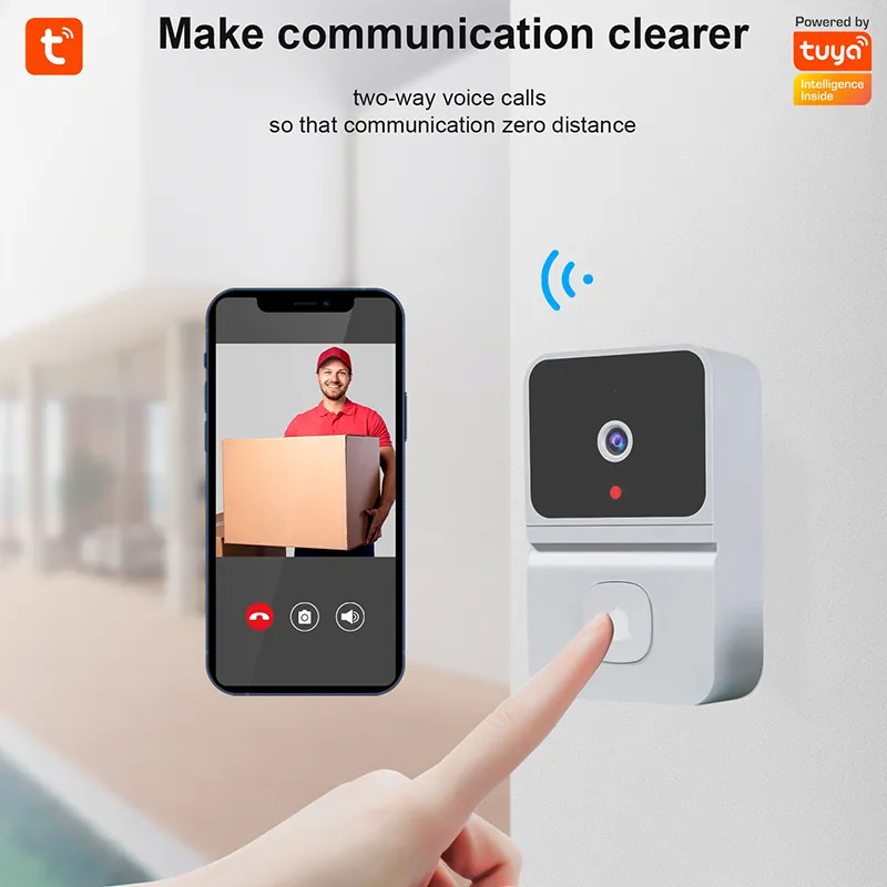 T23 Tuya Ring Timbre Cámara Intercom Monitor 480P Video Inteligente Timbre WiFi Video Timbre ...