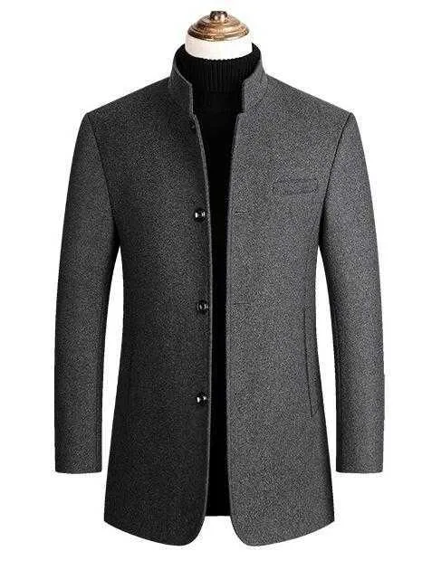 DHgate.com:Mens Winter Wool Blend Coat - Thick Velvet Tunic Collar ...