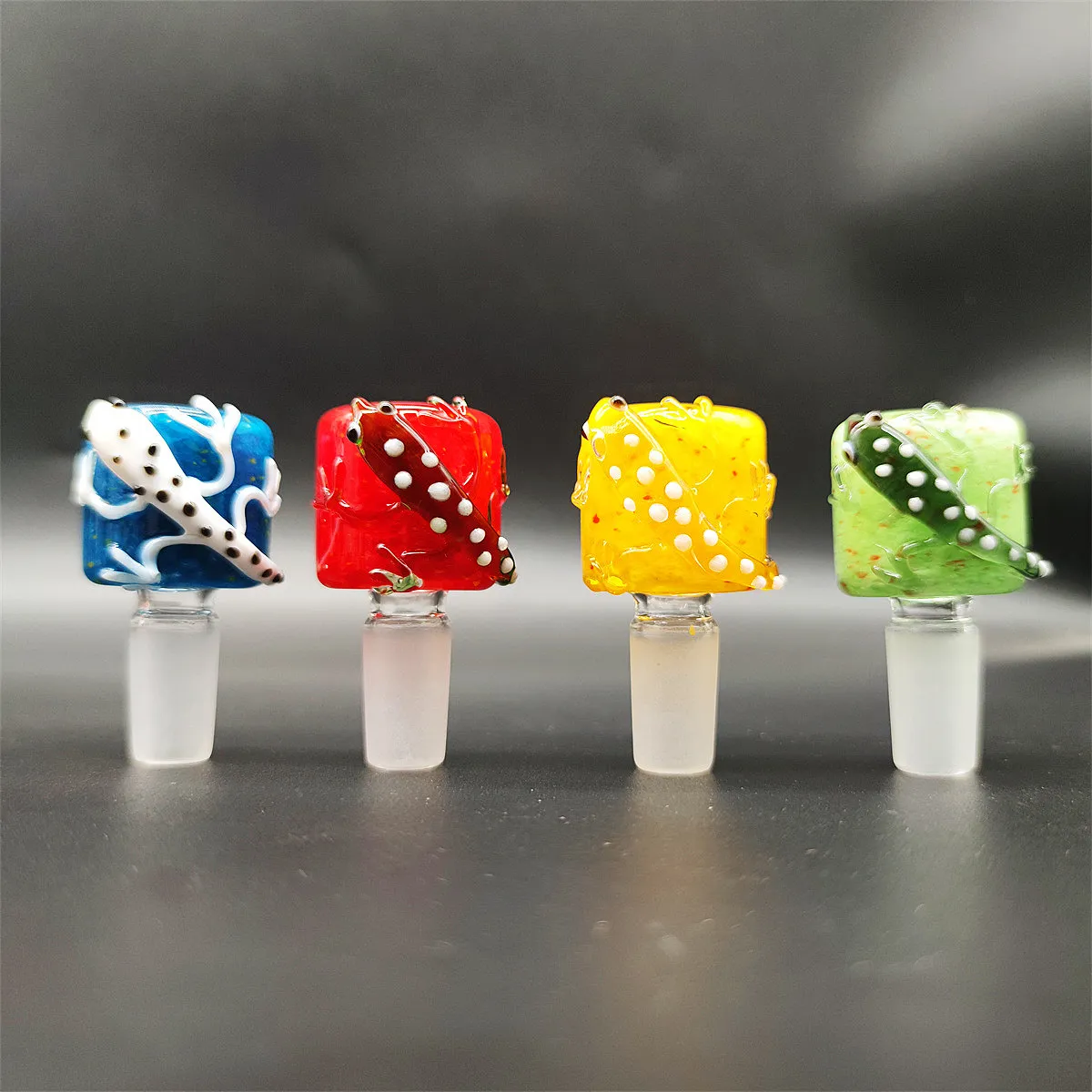 2023 Wig Wag 14mm Thick Bowl Piece Bong Glass Slide Water Pipes Cream ...