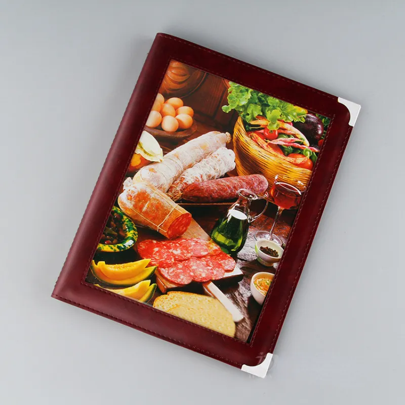 Premium Restaurant Menu Cover - Customizable PVC Recipe Book, Leather ...