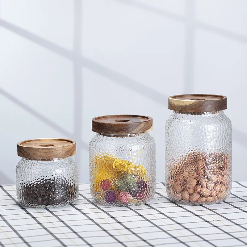 Frosted Glass Food Canister: Airtight Grain Storage Container For ...