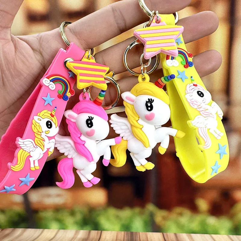 Cute Rainbow Unicorn Keychain - Cartoon Horse Bag Charm, Kawaii ...