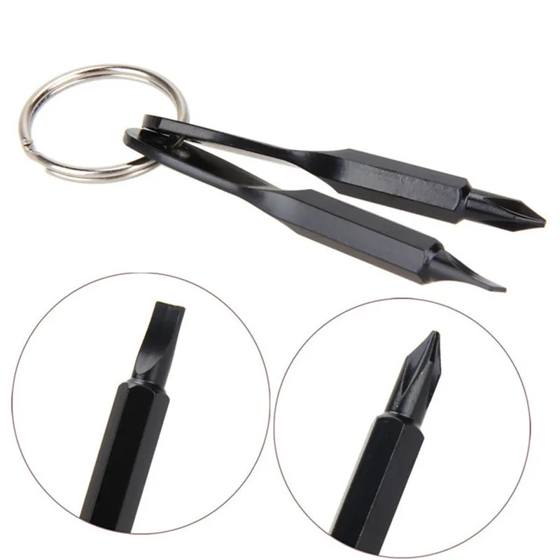 Outdoor EDC Gear Keychain Set With Slotted & Phillips Head, Mini ...