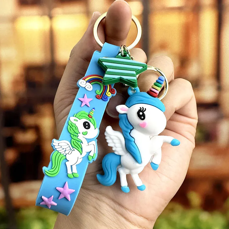 Cute Rainbow Unicorn Keychain - Cartoon Horse Bag Charm, Kawaii ...