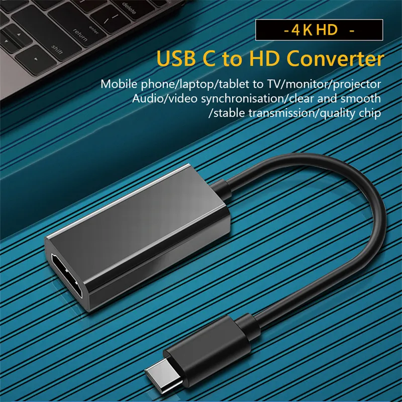 4K Usb C Audio Adapter Type C Video Cable Converter Usb C Audio ...