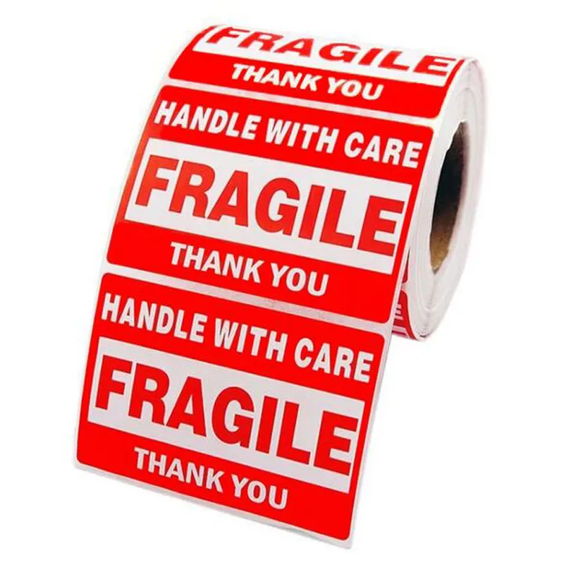Wholesale Waterproof Fragile Handle Care Fragile Sticker 3x2 Inch ...
