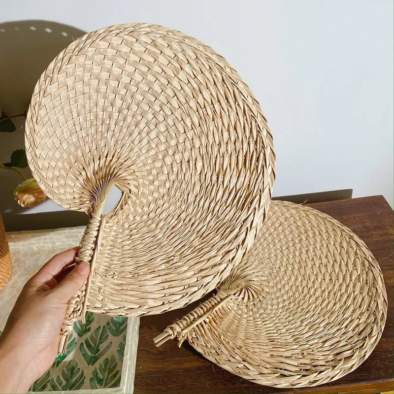 2023 Hand Fans Hand Made Fan Rattan Decoration For Wedding Natural Palm ...