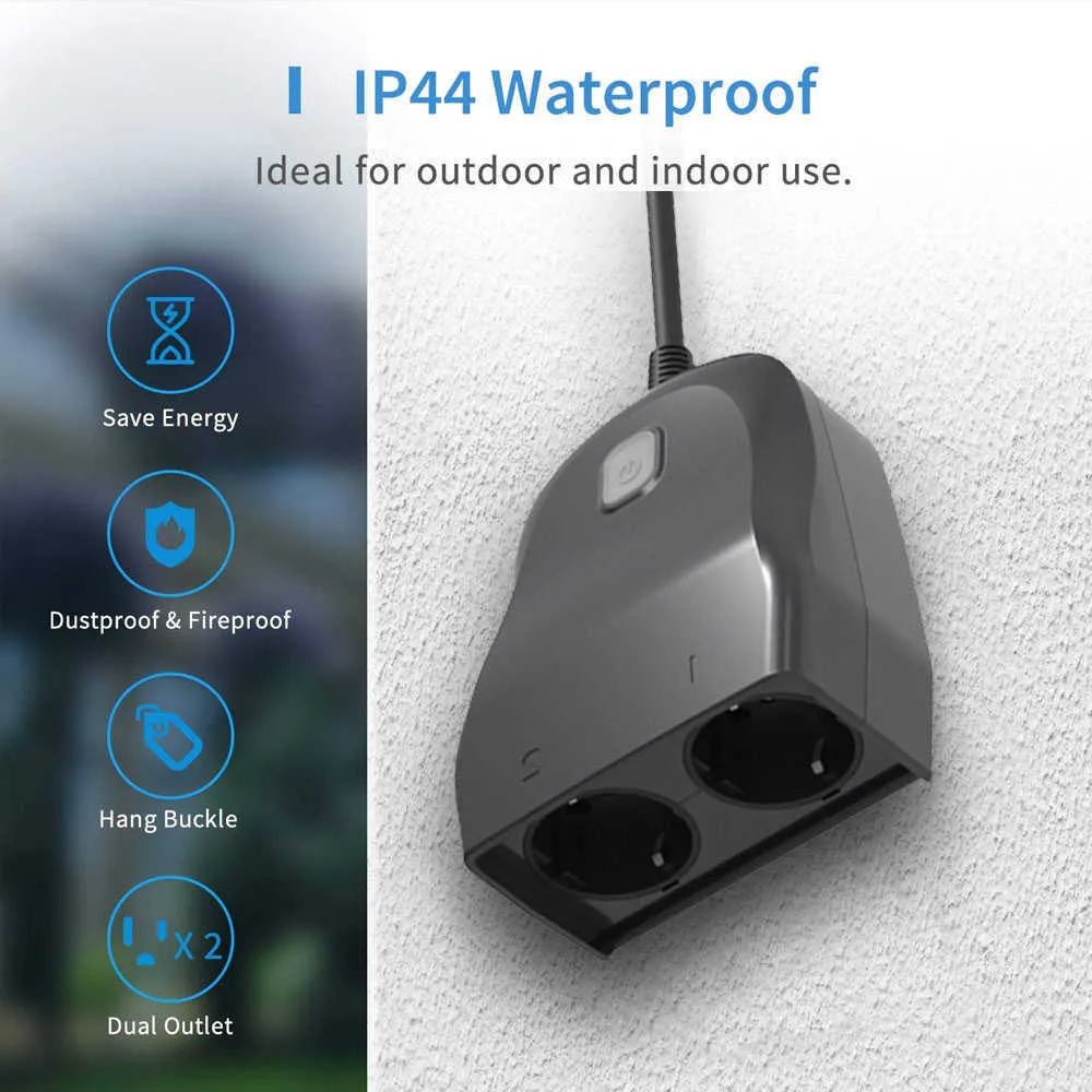 Smart Power Plug Outdoor Waterproof Wifi Smart Socket Remote Control ...