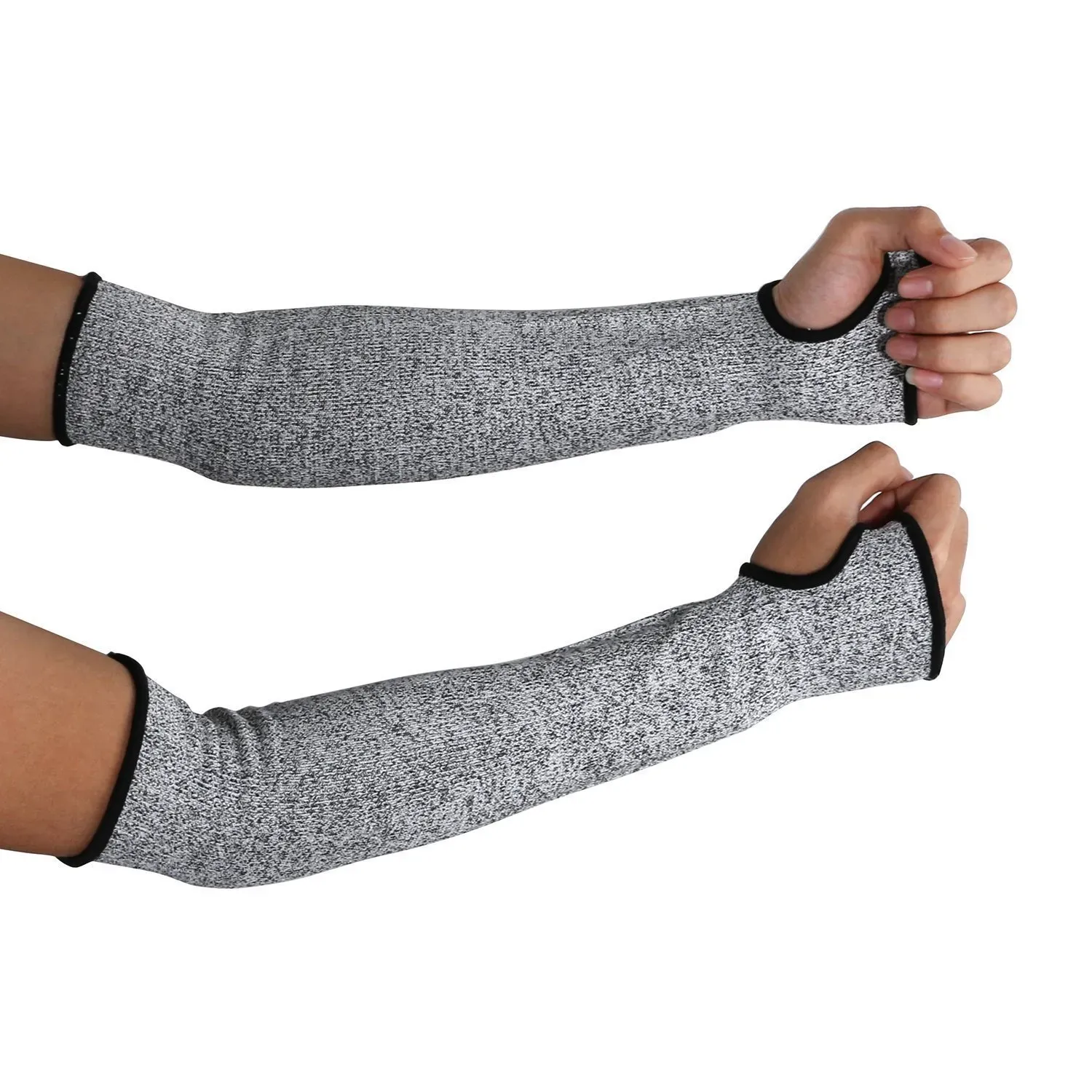 Grey Heat Resistant Safety Sleeves With Arm Guard And Armband Arm ...
