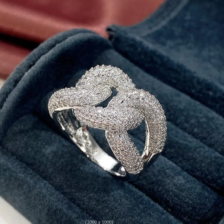 Sterling Silver Pave White Sapphire CZ Boder Band Ring For Women ...