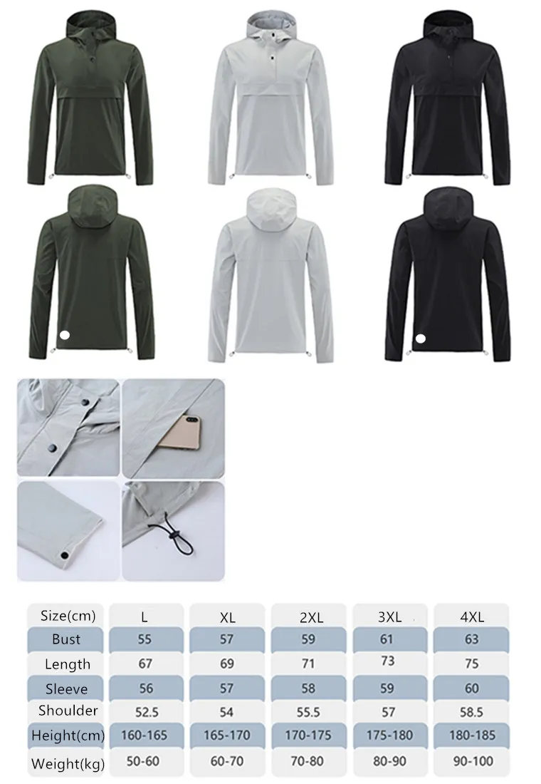 Men Waterproof Hooded Jacket Warm Quick Dry Running, Climbing, Fishing ...