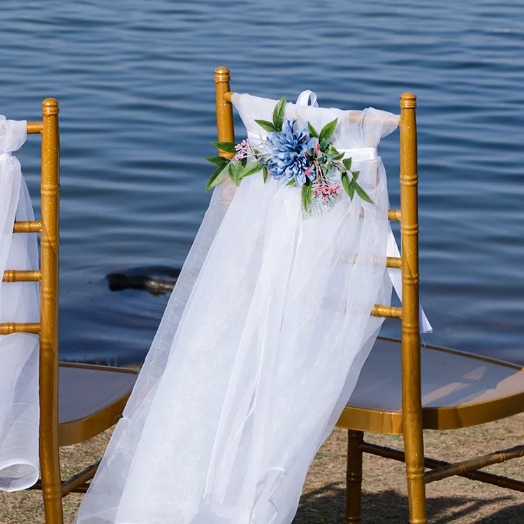 DHgate.com:Elegant Artificial Flower Chair Decoration for Wedding ...