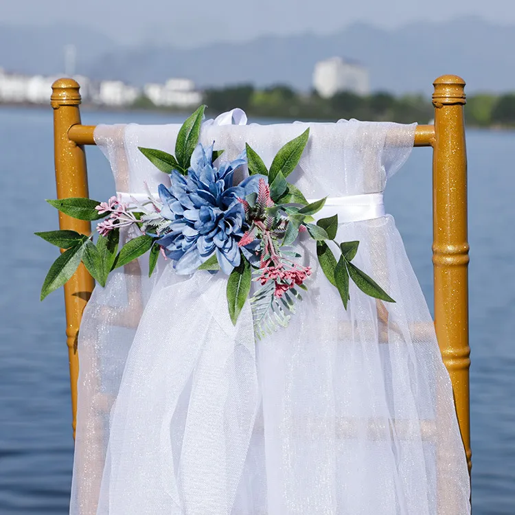 DHgate.com:Elegant Artificial Flower Chair Decoration for Wedding ...