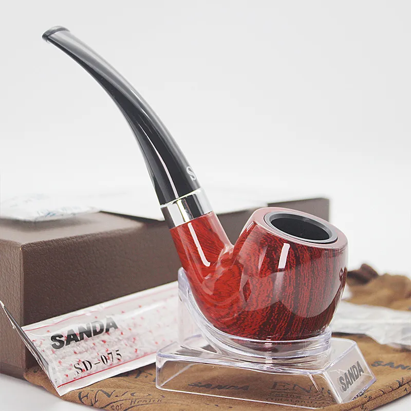 Mahogany Colored Gum Wood Smoking Pipe With Multi Filter Cleaning ...