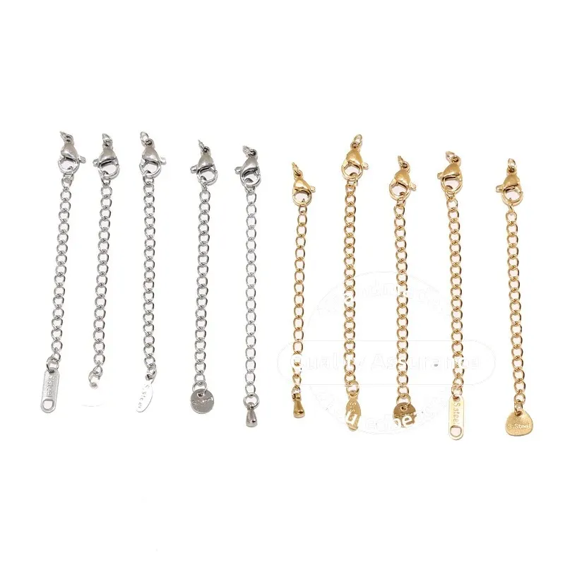 Quantity Gold Stainless Steel 2'' Extension Chains with Lobster Clasps ...