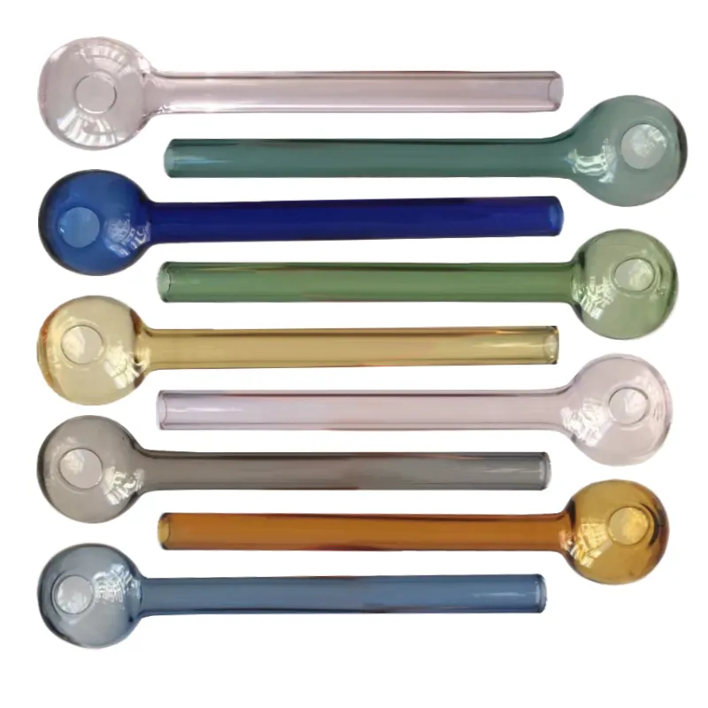 10cm Colorful Glass Oil Burner Pipe Handcrafted Dab Straw Tube For ...