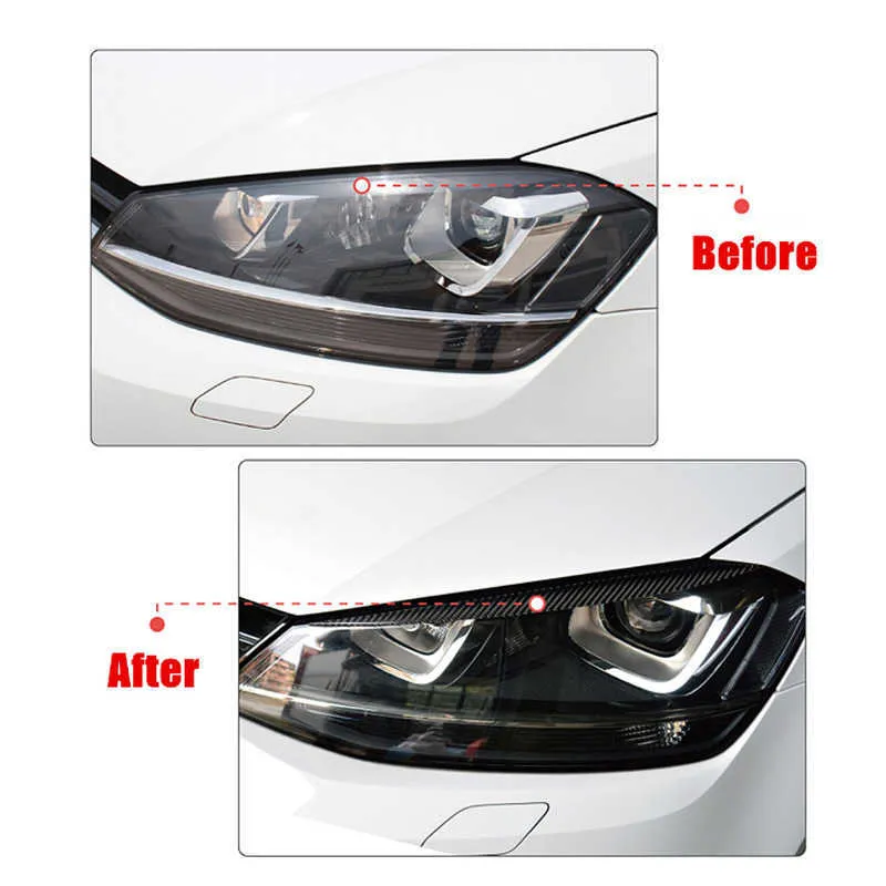 Eyebrow Headlights Trim: Carbon Fiber ABS Eyelid Covers For Vehicle ...