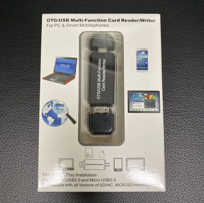 2-in-1 OTG/USB Card Reader: Multi-Function Memory Card Reader for PC ...