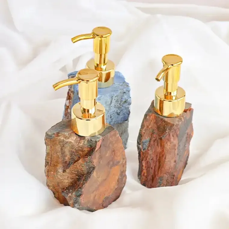 Handmade Rose Quartz Crystal Stone Soap Empty Dispenser Pump Gemstone Crystal Bottle Refillable Dispensers For Liquid Soap Shampoo Lotion Home Decor 30ML From 19 04 DHgate