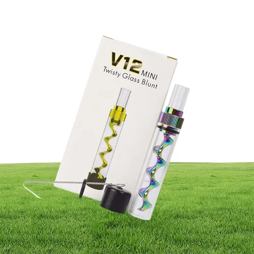Portable Spiral Orbit Pipe V12 Mini Y Glass Blunt Metal Smoking Pipes ...