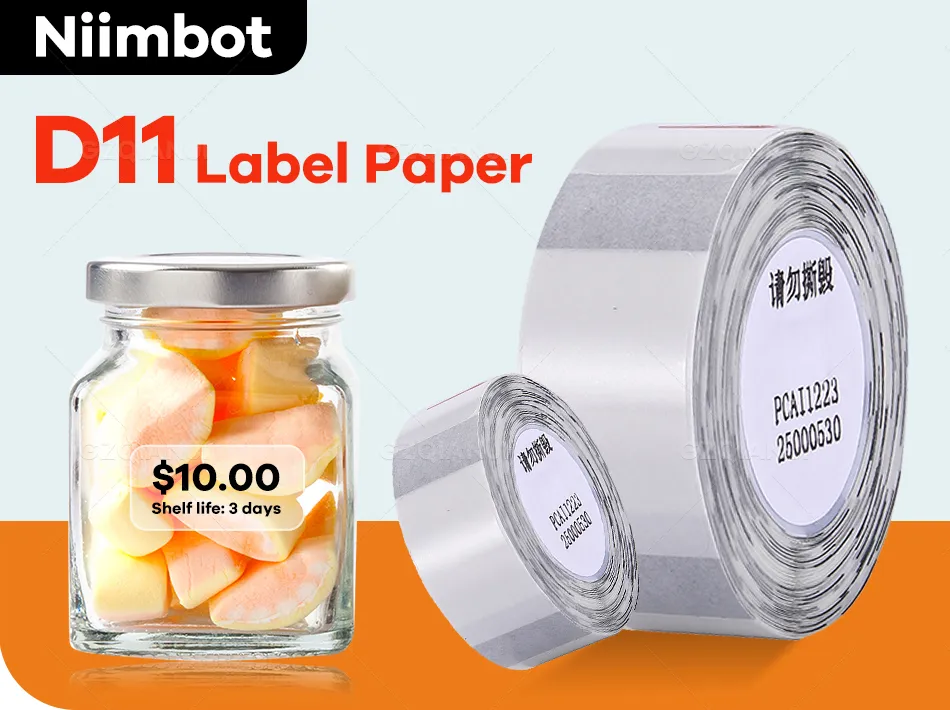 Mini Bluetooth Label Printer Sticker Roll Transparent Replacement ...