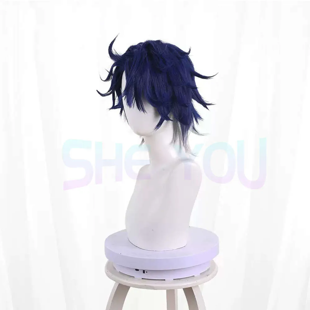 Sampo Koski Cosplay Honkai Star Rail Blue Mix Gray Short 35cm Astral ...