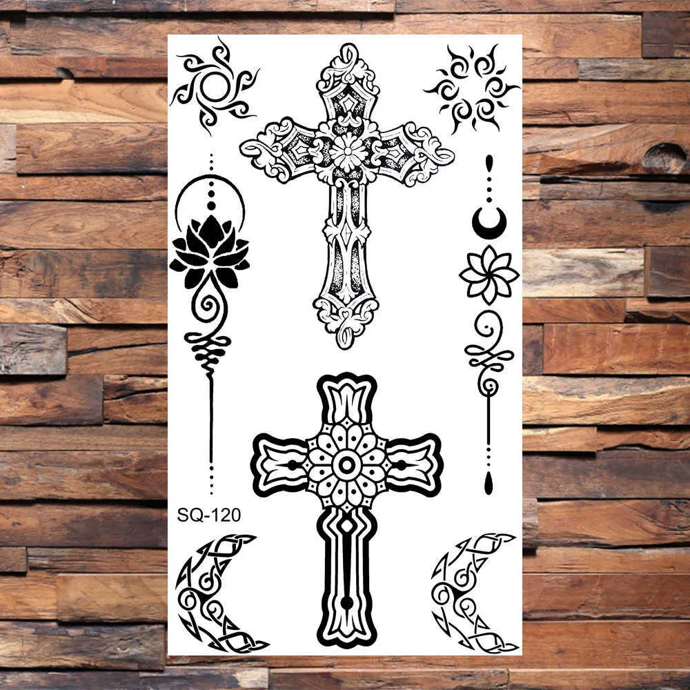 Realistic Black Cross Temporary Cross Tattoos For Men... From Misihan09 ...