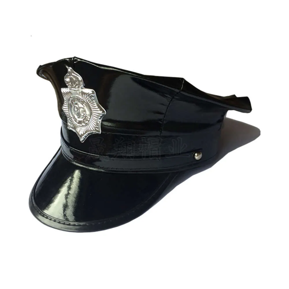 Premium Leather Octagonal Cap - Cosplay, Police Costume Hat, Adult ...