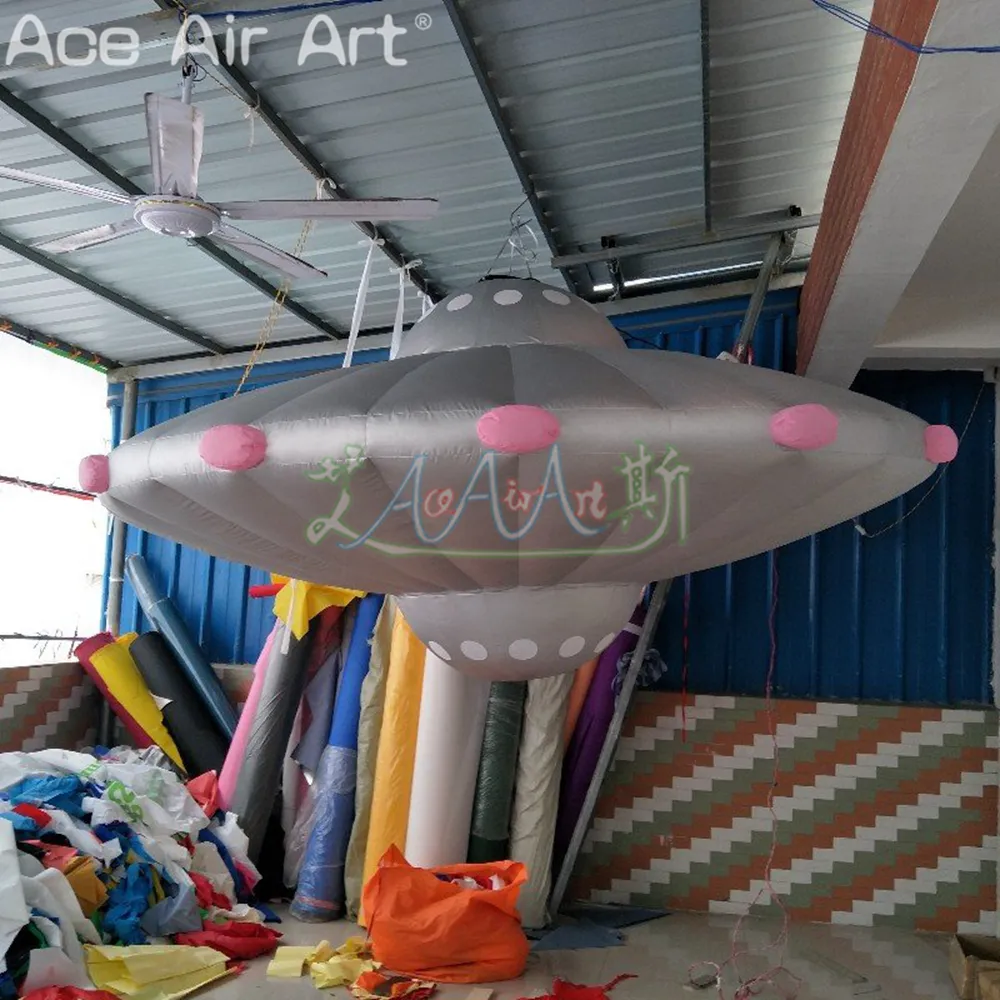 Decorative Balloons Silver Suspension Inflatable UFO Model Party ...