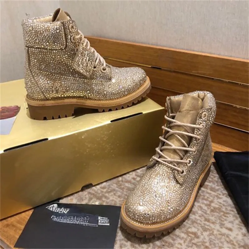 Designer Diamond Embroidered Leather Desert Tan Suede Boots For Women ...