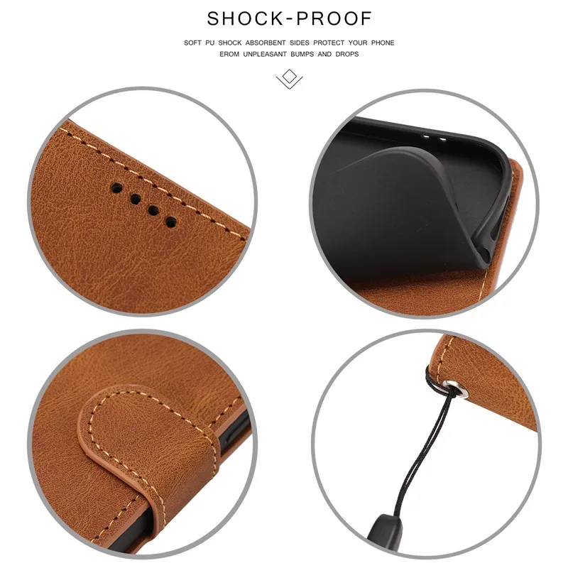 Vintage Leather phone case and wallet with Magnetic Flip Holder for ...