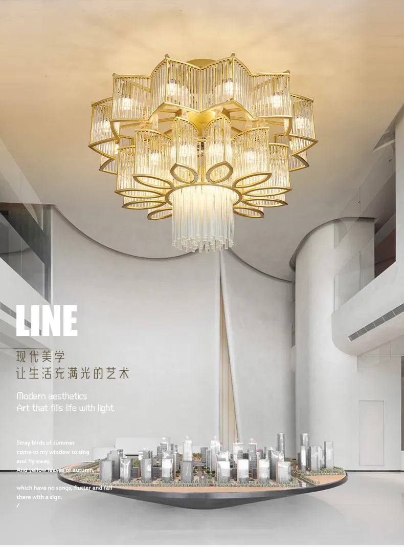 Modern Chinese Crystal Gold Bedroom Chandelier With LED, Golden Finish ...
