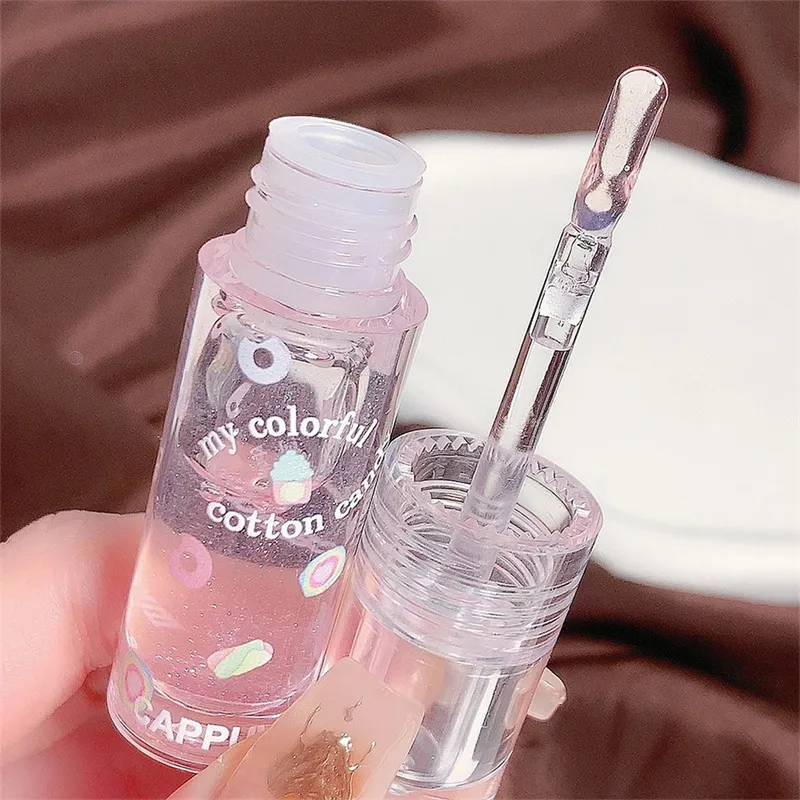 Mirror Lip Oil Moisturizing Clear Glitter Jelly Lip Gloss Plumping ...