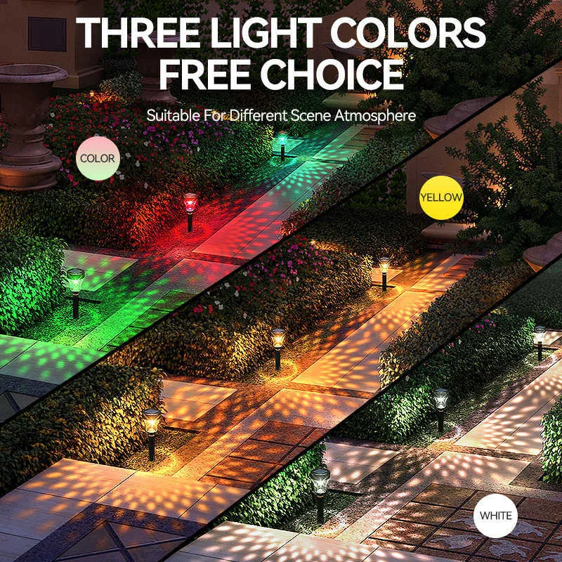 Solar LED Garden Lights - Waterproof RGB Lawn Lamps for Outdoor Pathway ...