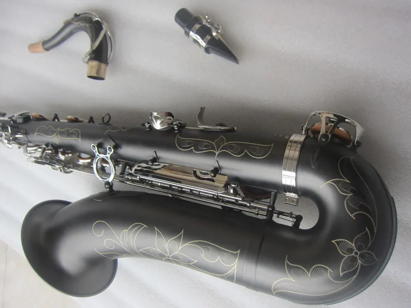 Tenor Saxophone Pro Brass Matte Black Bb Tone w/Case, Gloves ...