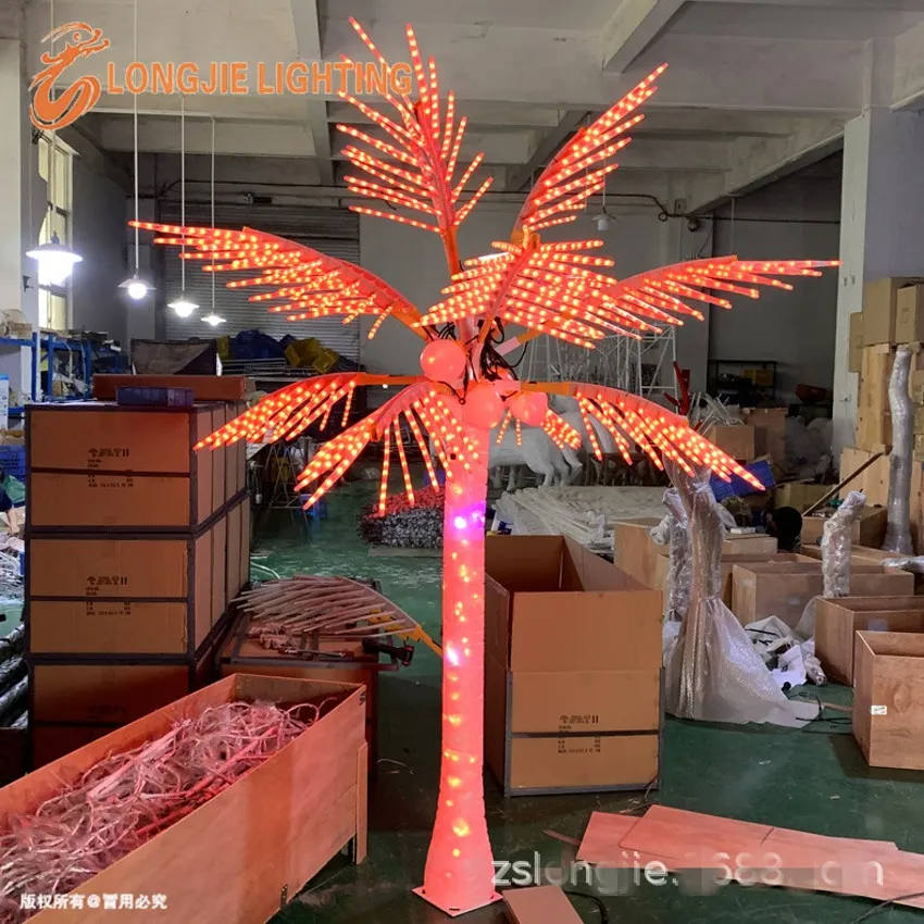 Outdoor Rainproof 2.5M LED Artificial Coconut Tree Light Christmas Lamp ...
