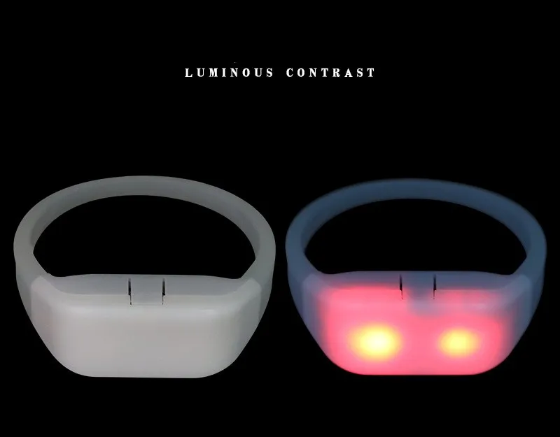 Remote Control LED Silicone Bracelets RGB Color Changing With 41Keys ...