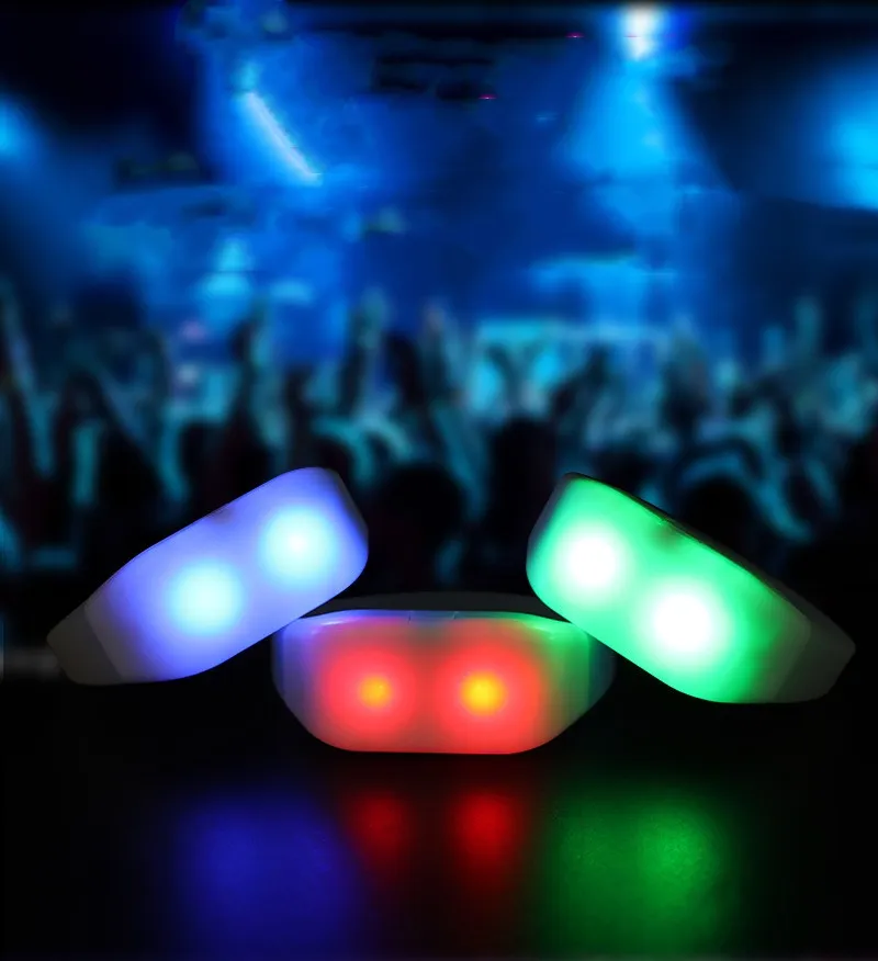 Remote Control LED Silicone Bracelets RGB Color Changing With 41Keys ...
