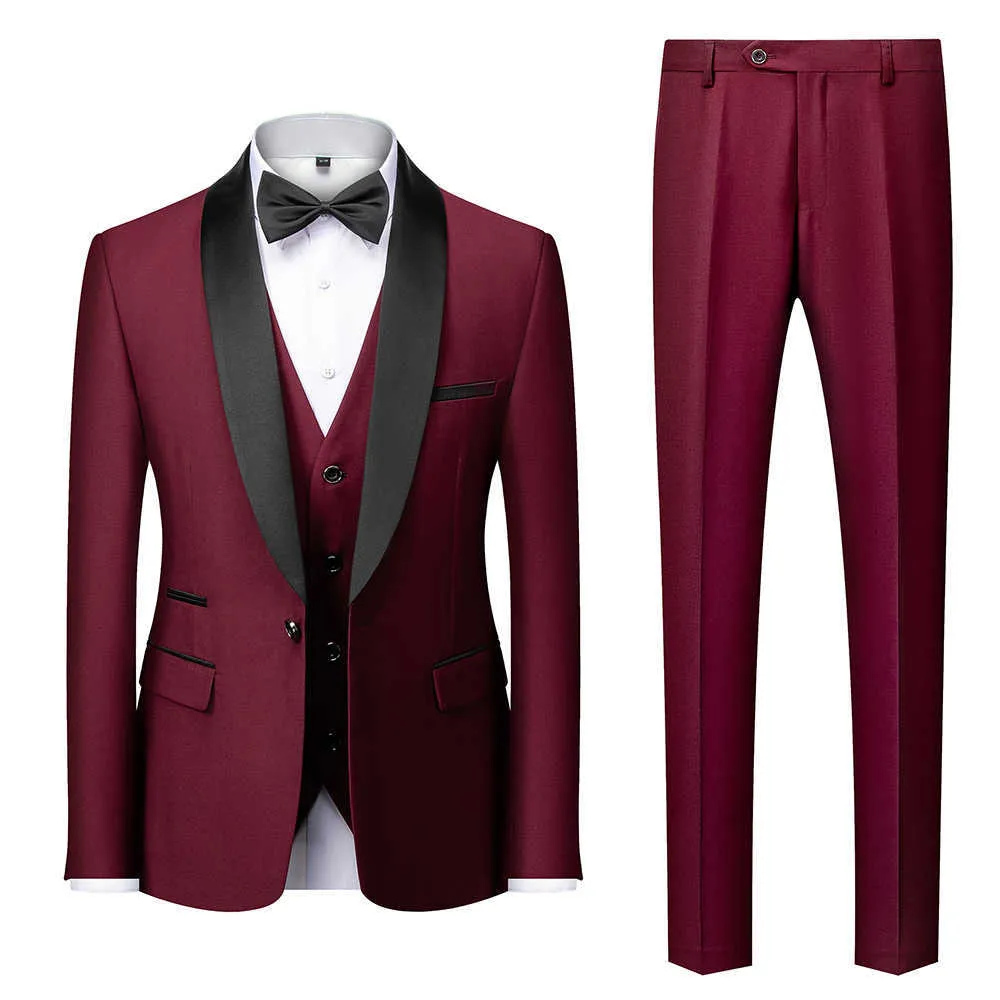 Mens Blazer And Pant Set, Color Block Formal Suit: Jacket, Trousers ...