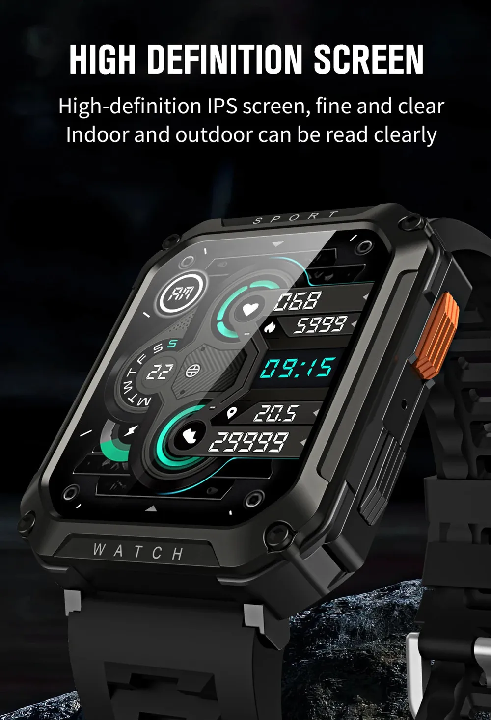 T8 PRO Sport Tracker Smartwatches For Men Waterproof Heart Rate & Blood ...