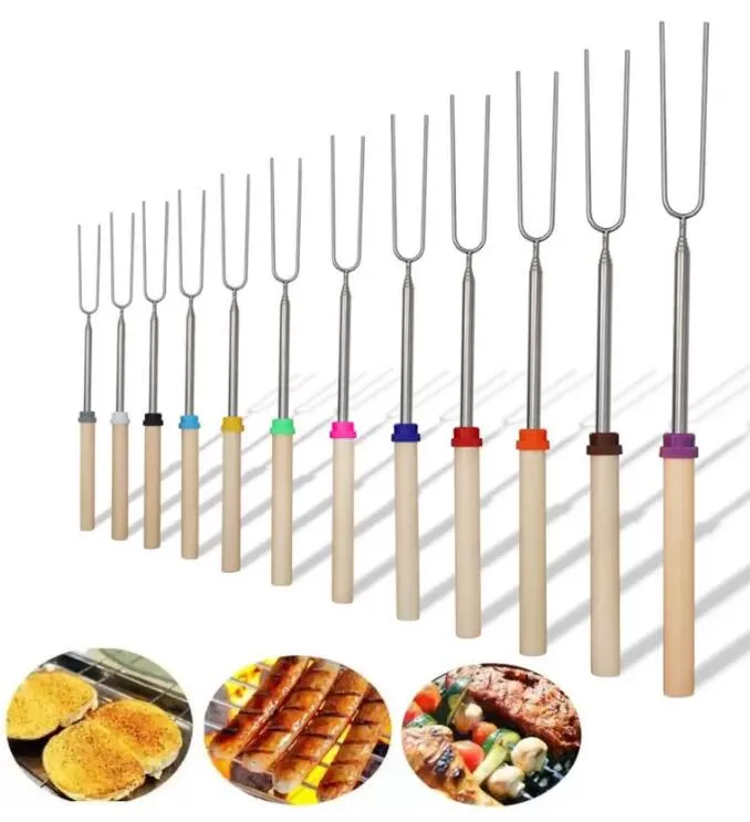Stainless Steel BBQ Tools Telescoping Marshmallow & Hot Dog Roasting ...