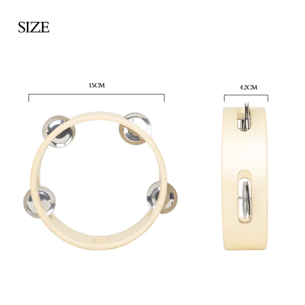 Jingle Bells Percussion Instrument, 6 Inch Handheld Tambourine With ...