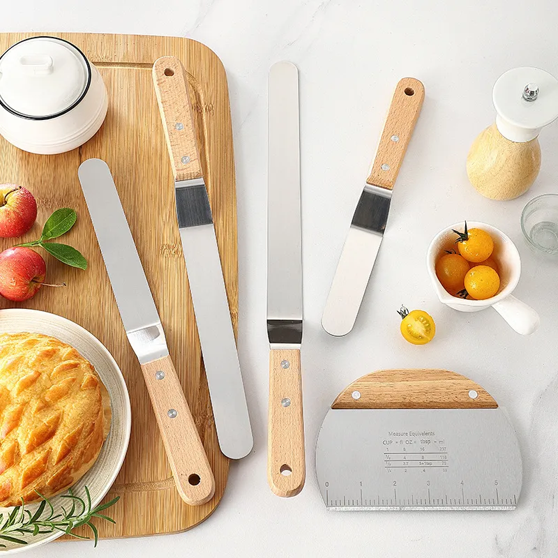 DHgate.com:Stainless Steel Spatula Set for Baking, Cream Color, 12", 10 ...
