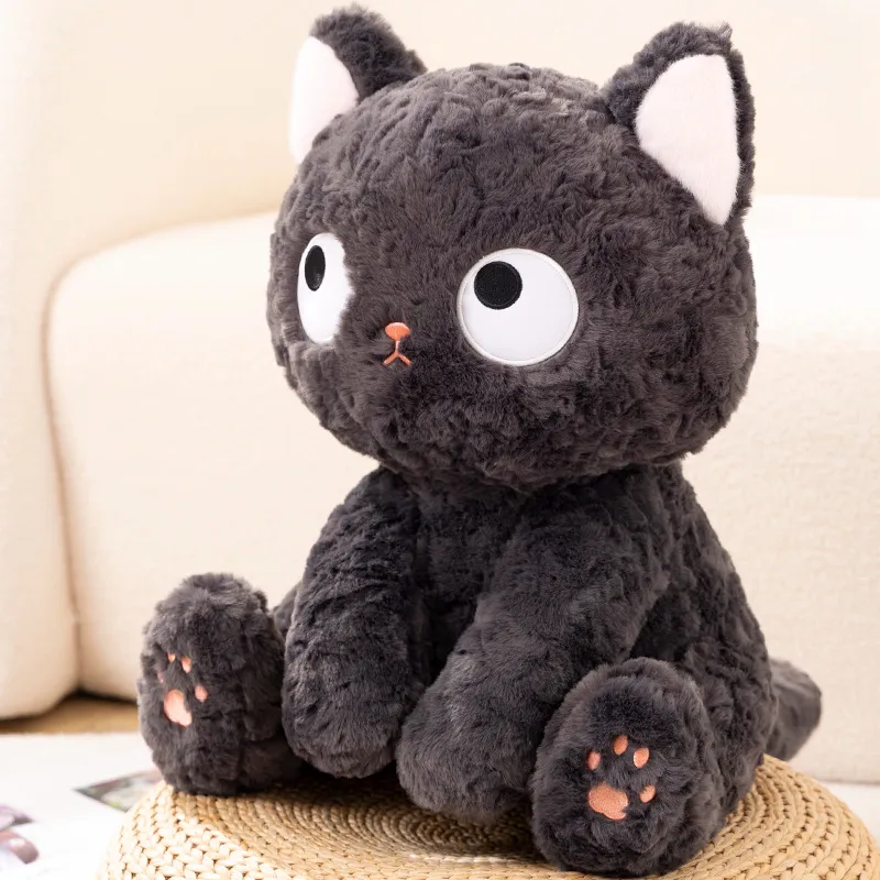 Hairy Fat Black Cat Hisuian Growlithe Plush With Lifelike Big Eyes 3 ...