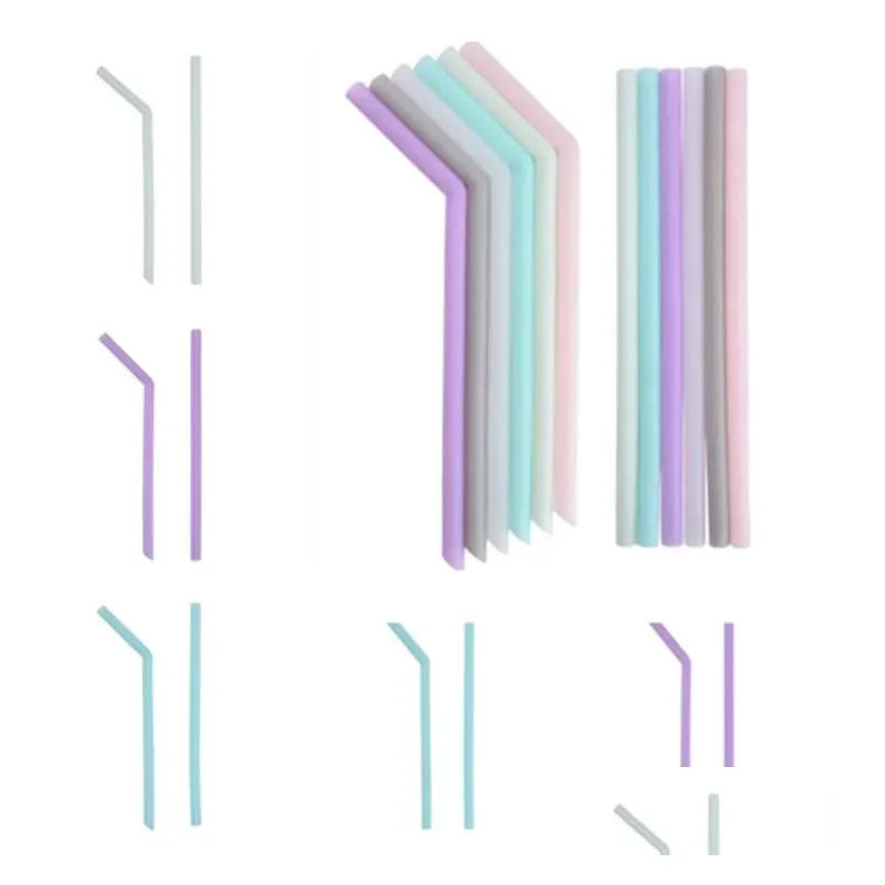 DHgate.com:Drinking Straws Sile St Mti-Color Reusable Folded Bent ...